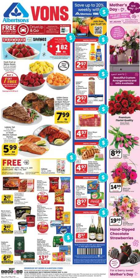 Vons Weekly Ad May 08 – May 14, 2024 (Mother's Day Promotion Included)