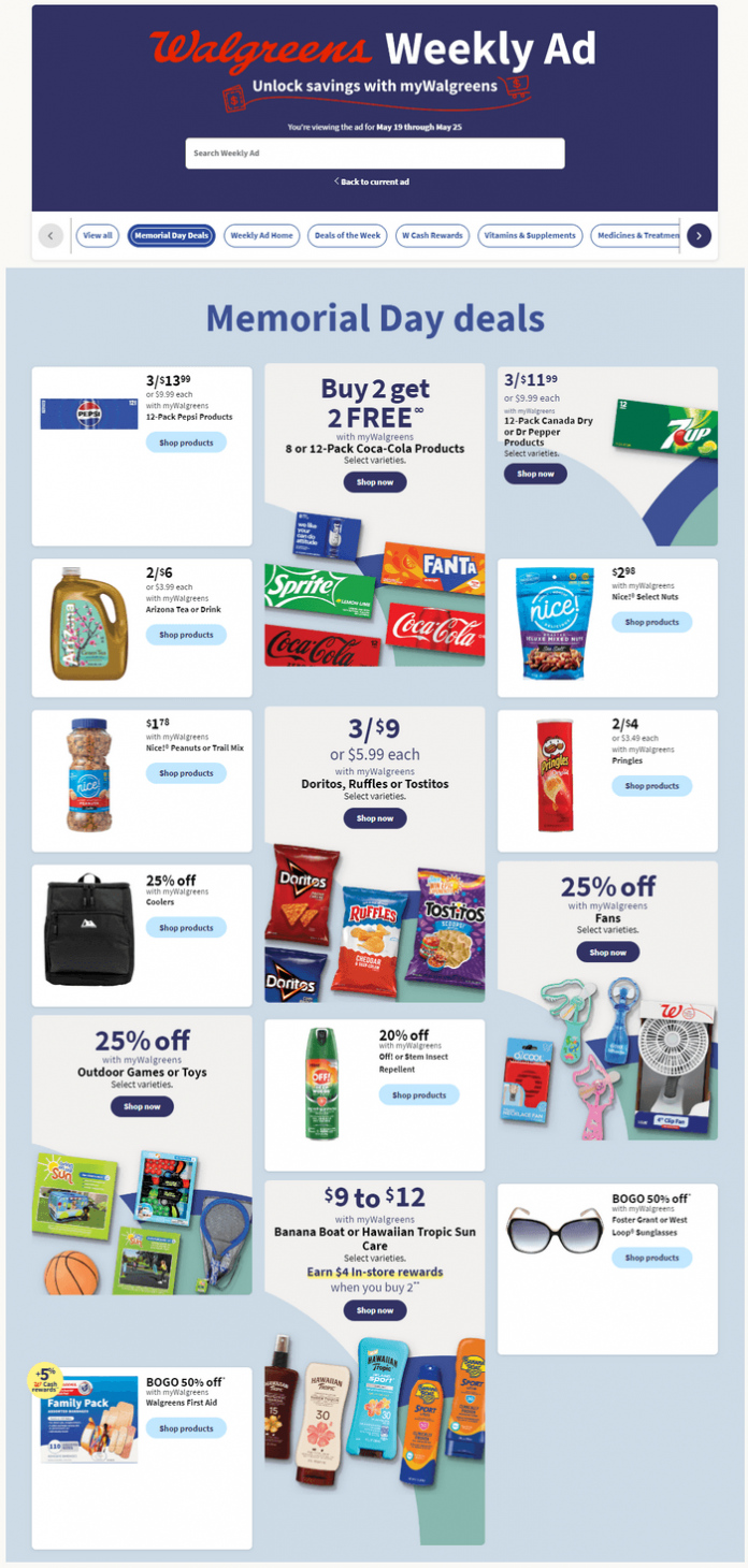 Walgreens Weekly Ad May 19 – May 25, 2024 (Memorial Day Promotion Included)