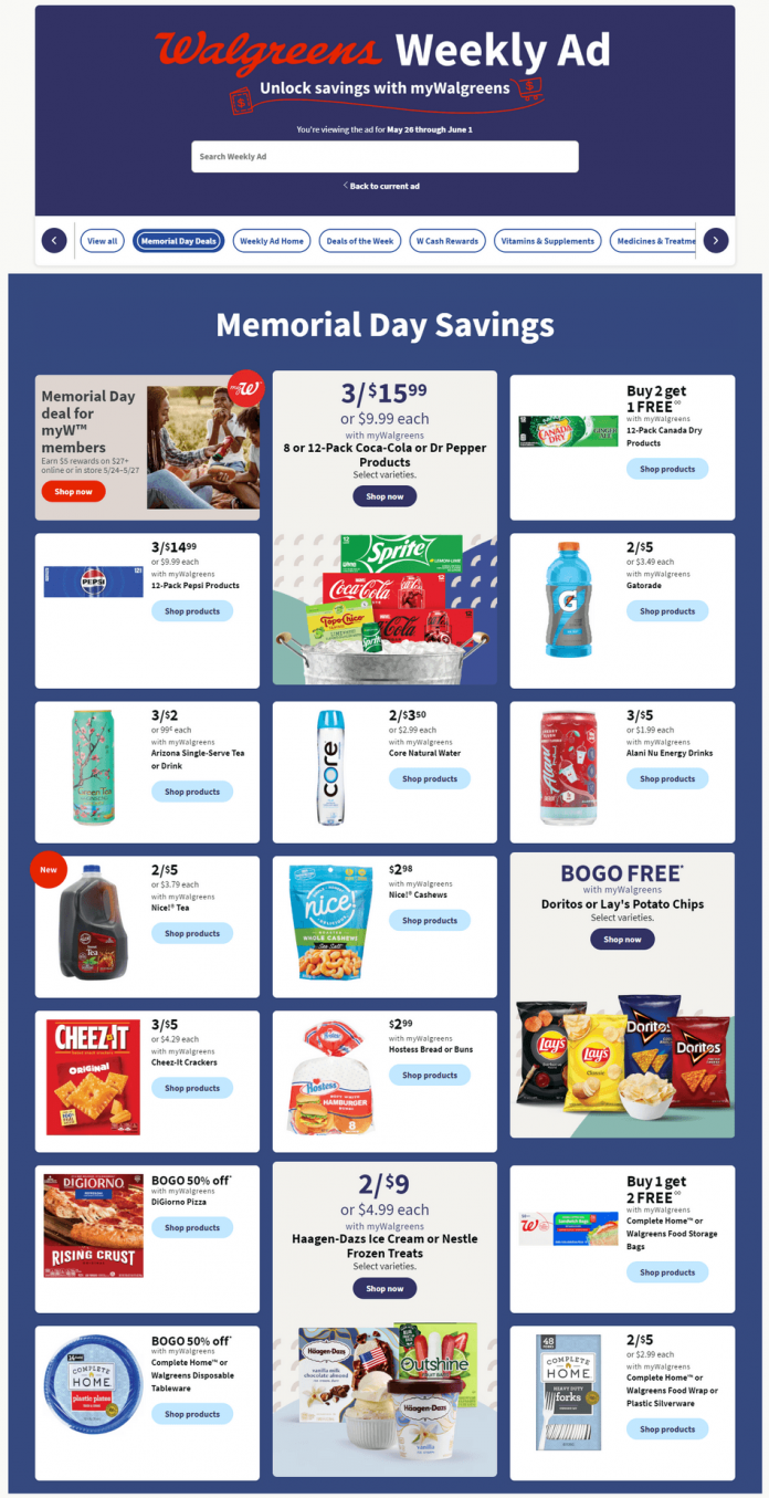Walgreens Weekly Ad May 26 – Jun 01, 2024 (Memorial Day Promotion Included)
