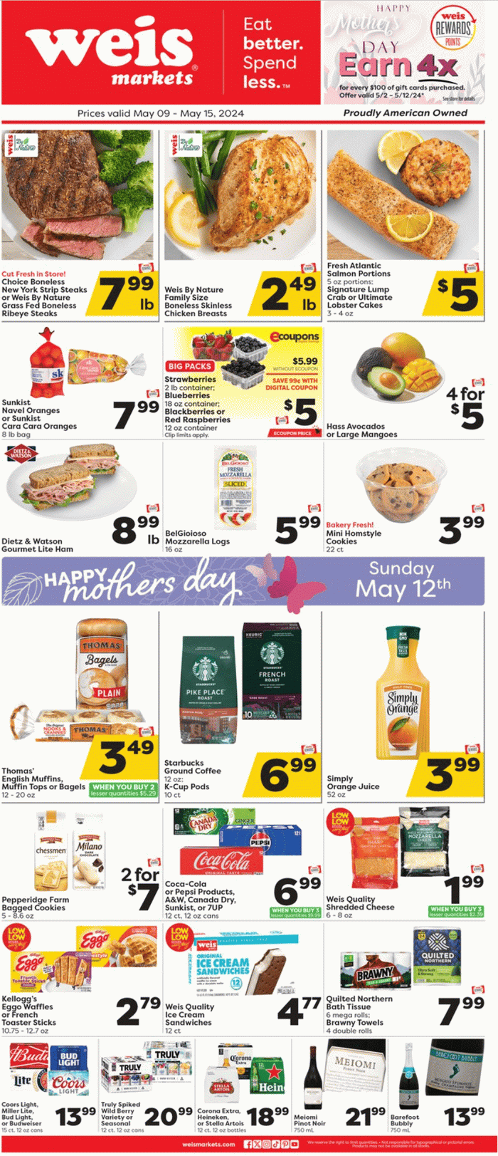 Weis Markets Weekly Ad May 09 – May 15, 2024 (Mother's Day Promotion ...
