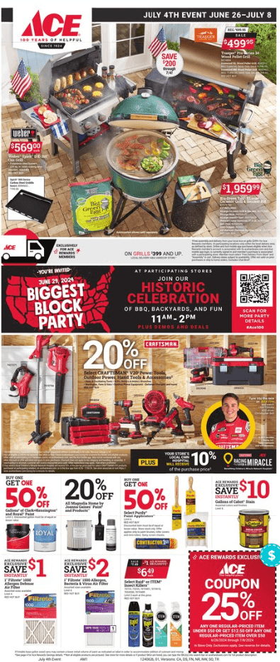 ACE Hardware Weekly Ad Jun 26 – Jul 08, 2024 (4th Of July Promotion ...