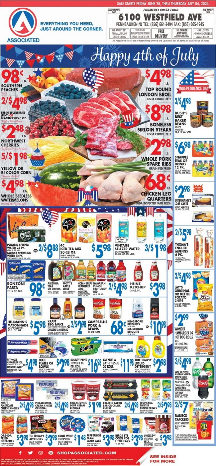 Associated Supermarkets Weekly Ad Jun 28 – Jul 04, 2024 (4th of July ...