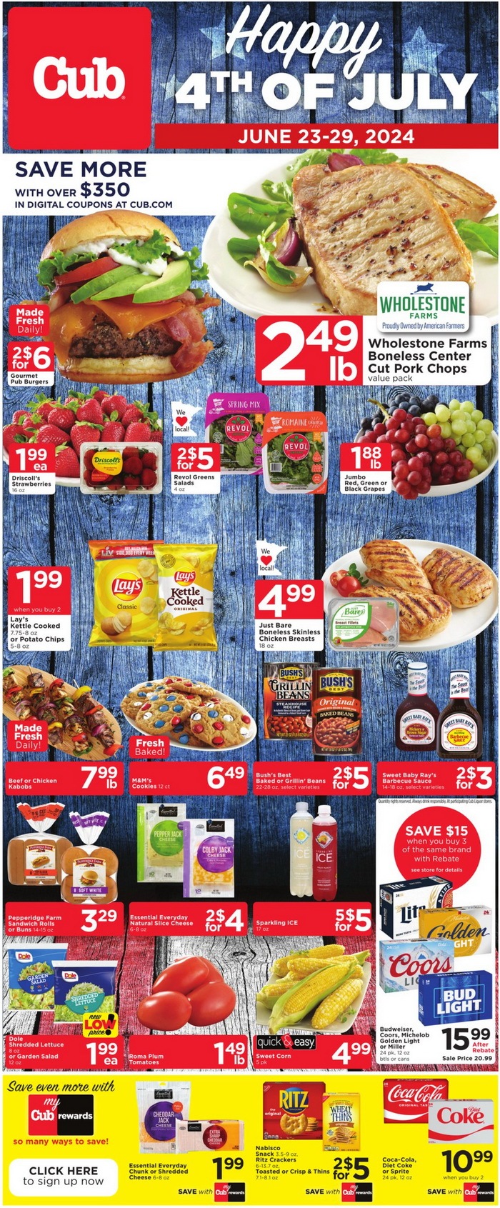 Cub Foods Weekly Ad Jun 23 – Jun 29, 2024 (4th Of July Promotion Included)