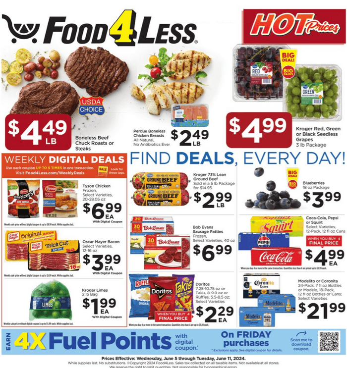 Food 4 Less Weekly Ad Jun 05 – Jun 11, 2024