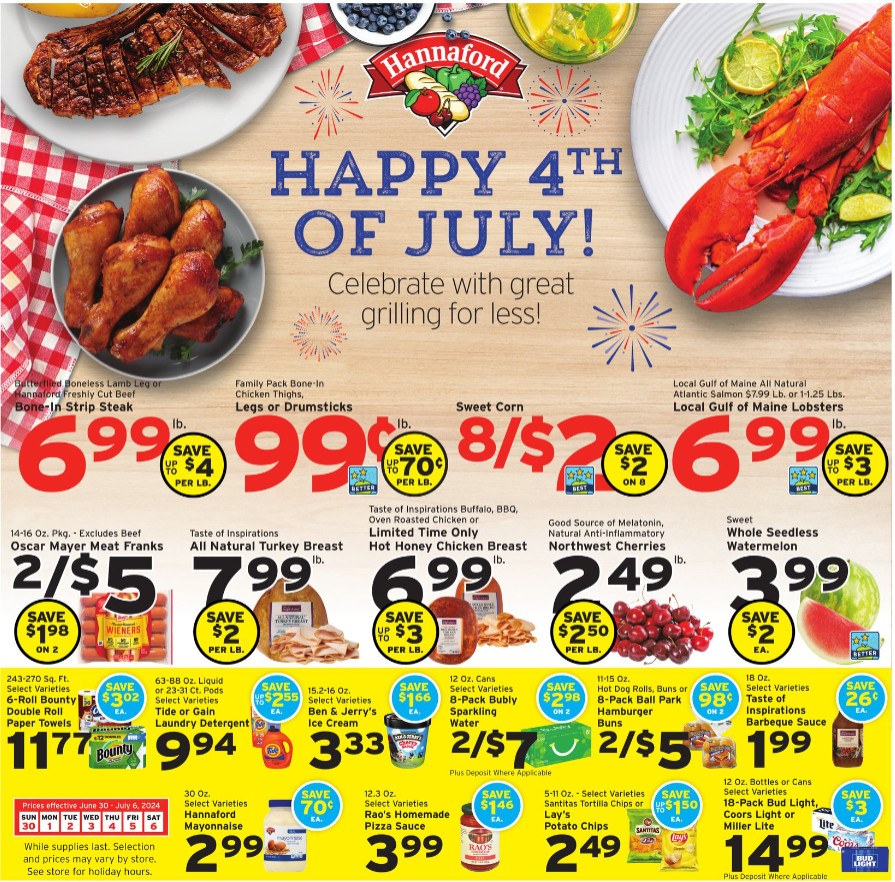 Hannaford Weekly Ad Jun 30 – Jul 06, 2024 (4th of July Promotion Included)