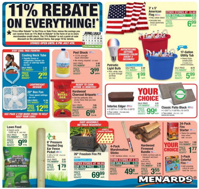 Menards Weekly Ad June 27 – July 07, 2024 (4th of July Promotion Included)