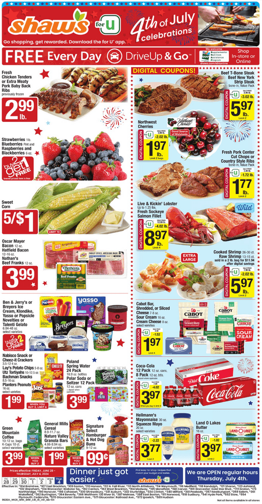 Shaw's Weekly Ad Jun 28 – Jul 04, 2024 (4th of July Promotion Included)