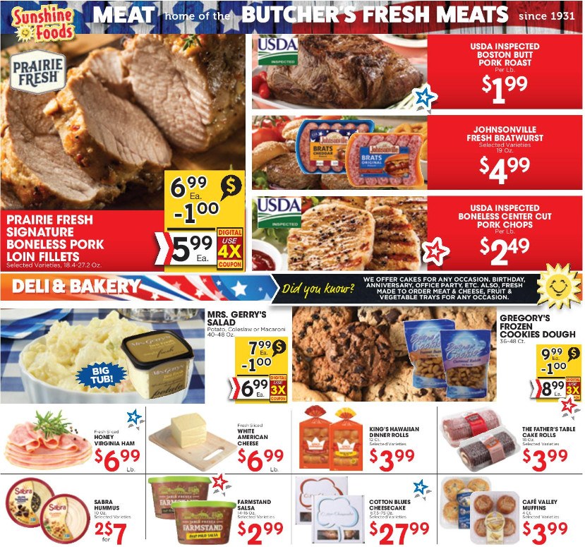Sunshine Foods 4th of July Sale Jun 26 – Jul 09, 2024