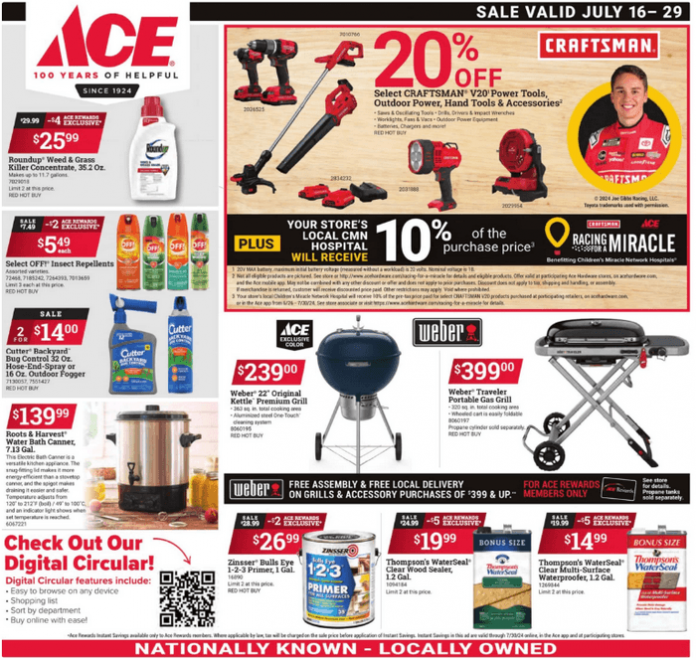 ACE Hardware Weekly Ad Jul 16 – Jul 29, 2024