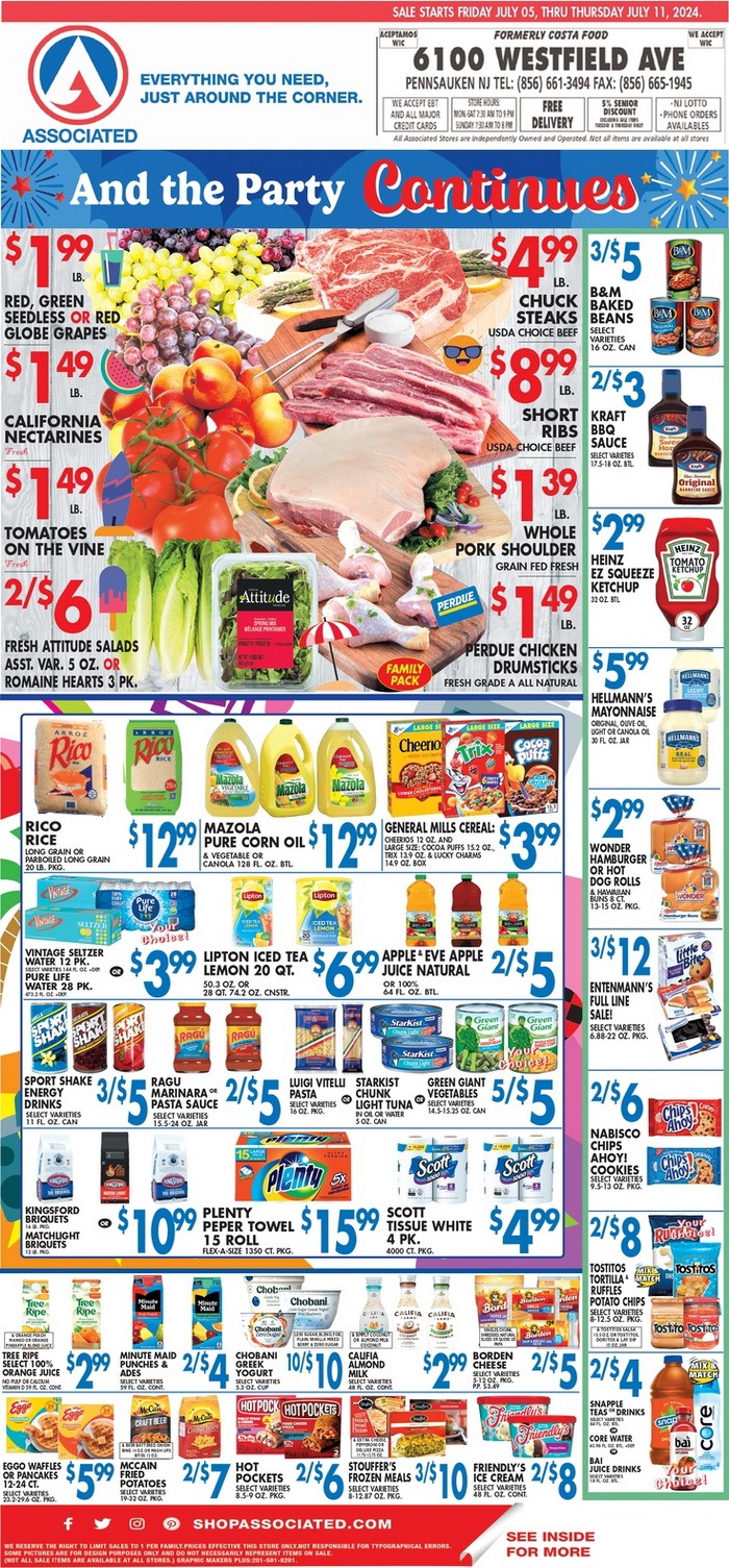 Associated Supermarkets Weekly Ad Jul 05 – Jul 11, 2024