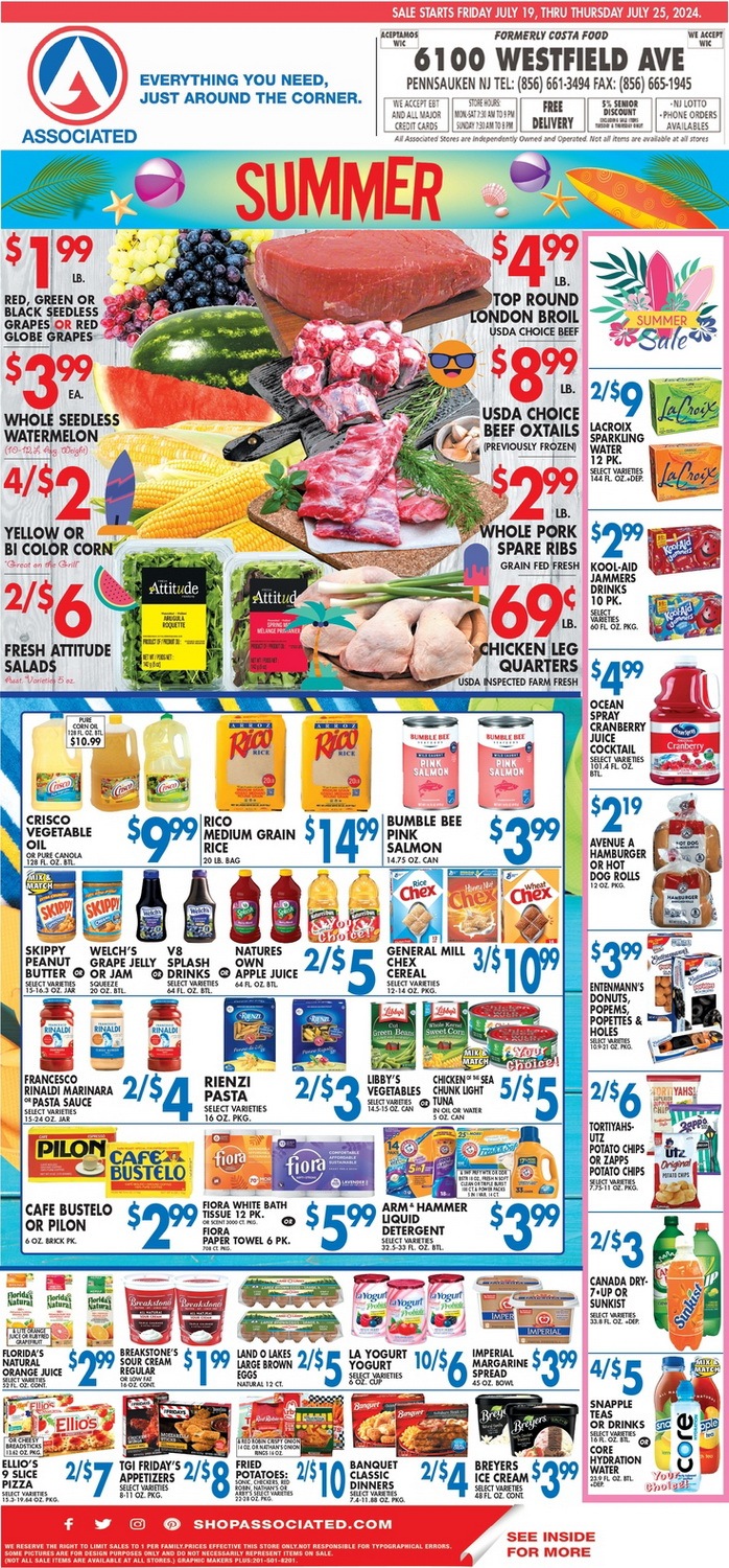 Associated Supermarkets Weekly Ad Jul 19 – Jul 25, 2024
