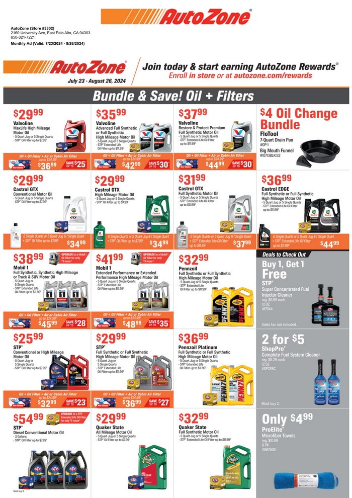 AutoZone Monthly Ad Jul 23 – Aug 26, 2024