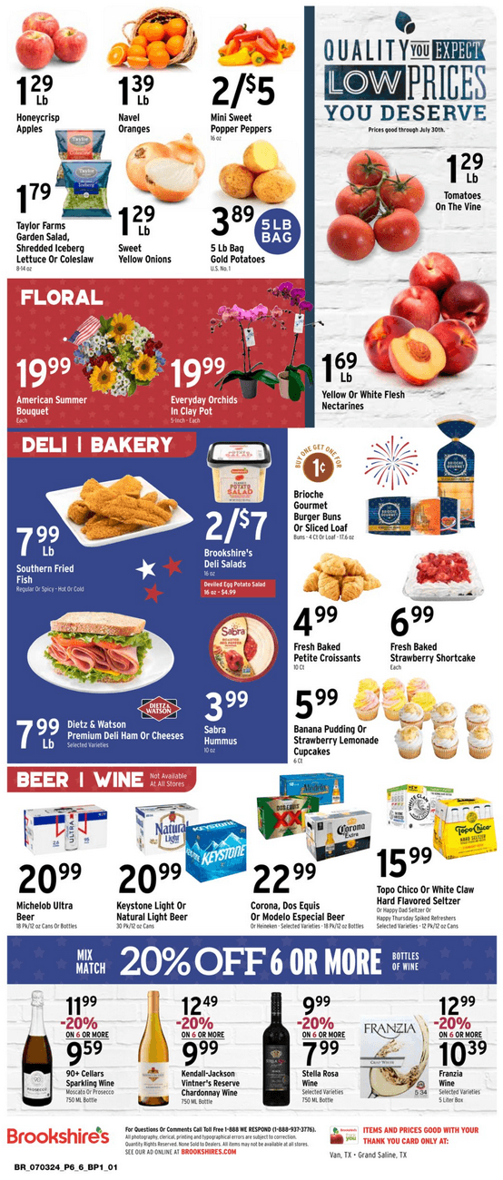 Brookshire's Weekly Ad Jul 03 – Jul 09, 2024 (4th of July Promotion Included)