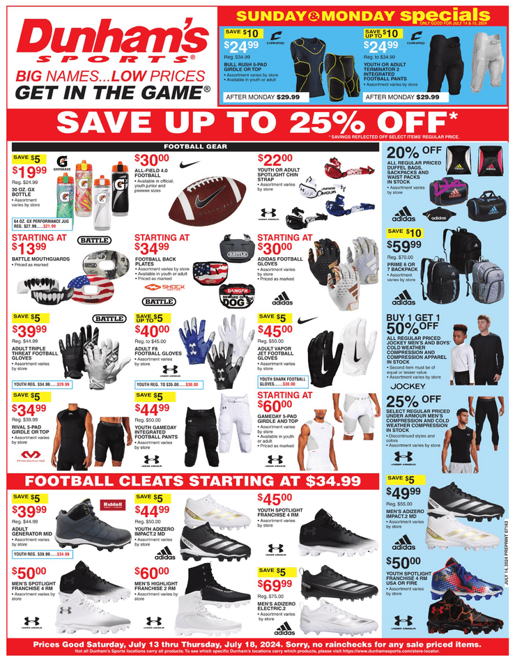 Dunham's Sports Weekly Ad Jul 13 – Jul 18, 2024