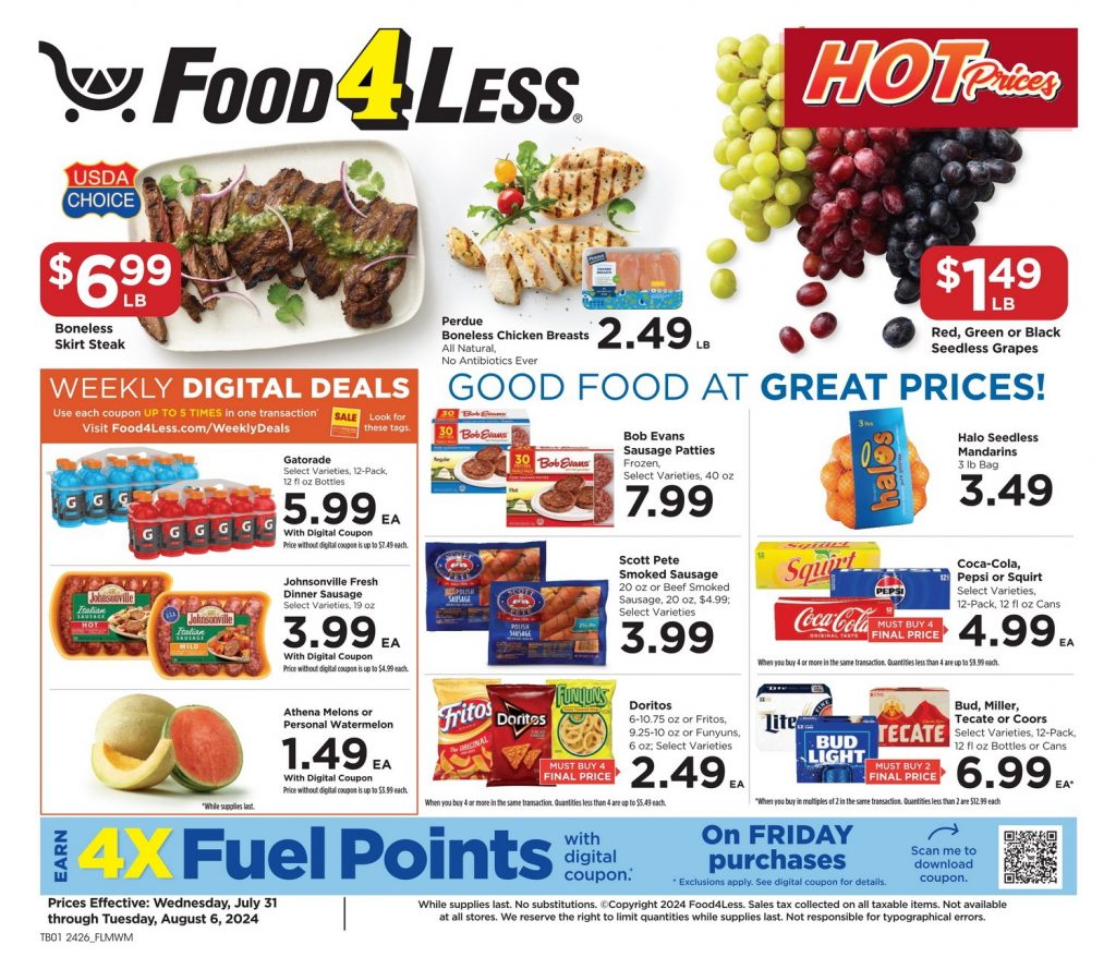 Food 4 Less Weekly Ad Jul 31 – Aug 06, 2024