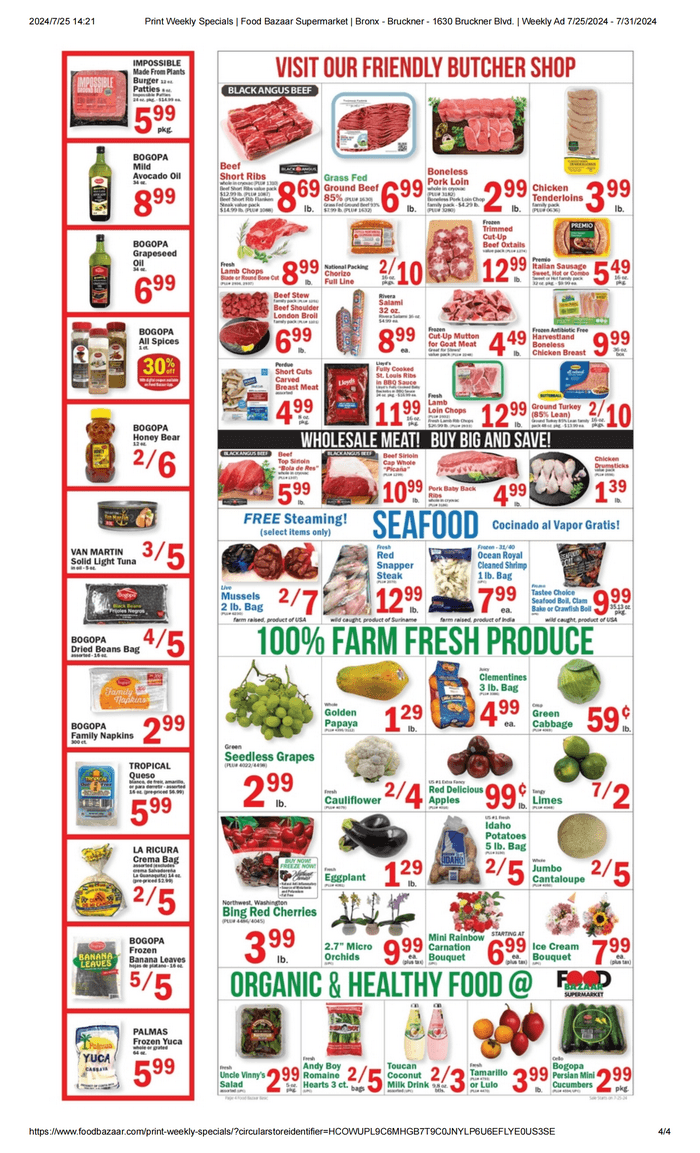 Food Bazaar Weekly Ad Jul 25 – Jul 31, 2024