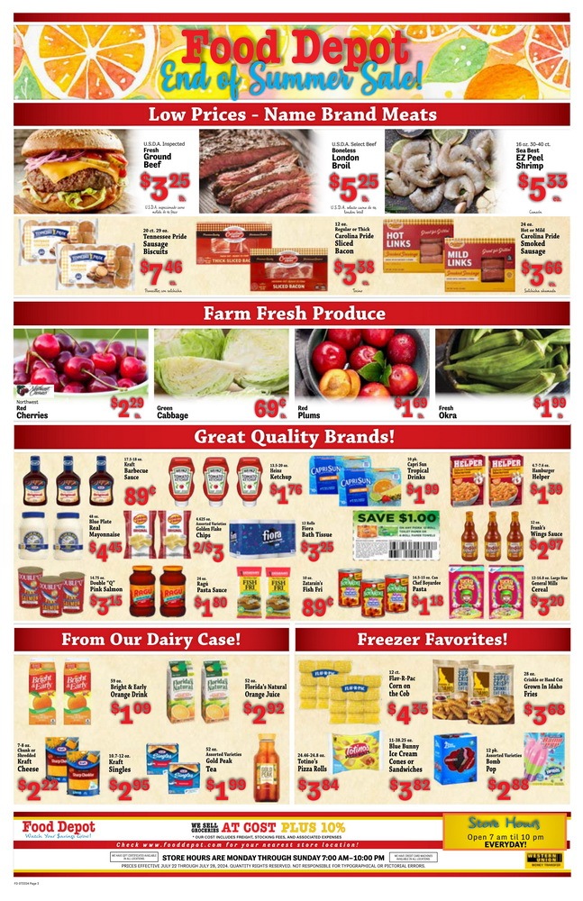 Food Depot Weekly Ad Jul 22 – Jul 28, 2024