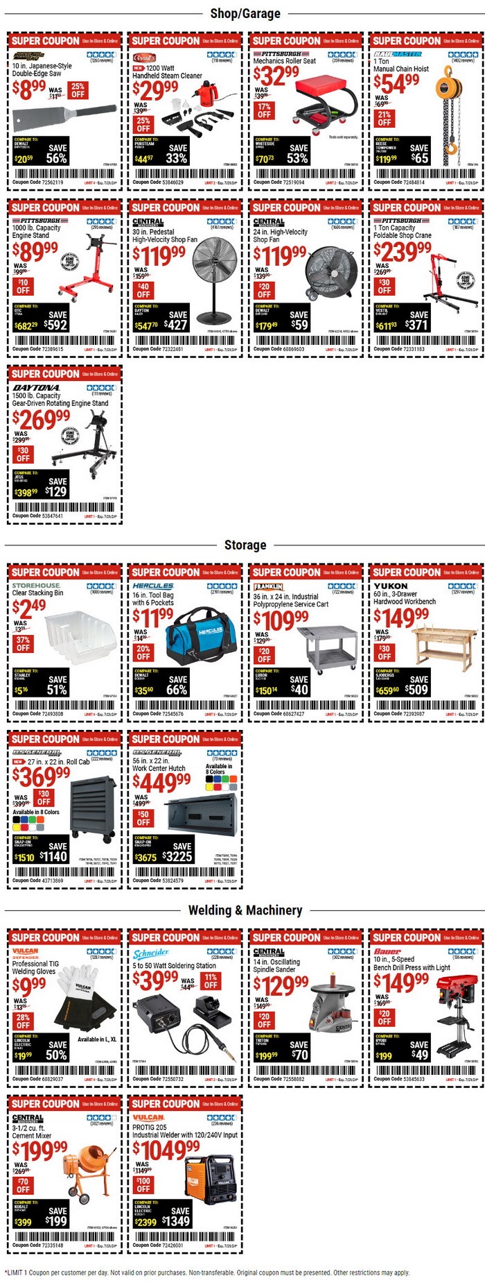 Harbor Freight Summer Coupon Sale July 08 – July 21, 2024