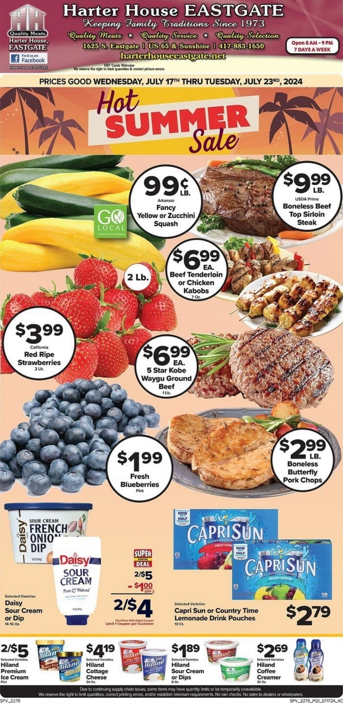 Harter House Weekly Ad July 17 – July 23, 2024
