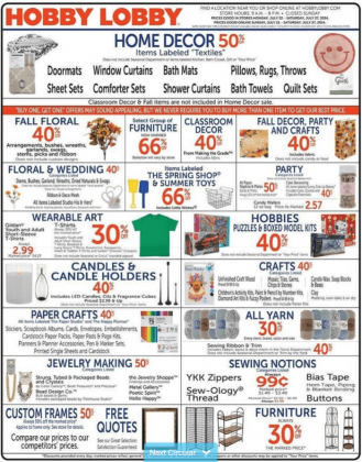 Hobby Lobby Weekly Ad Jul 21 – Jul 27, 2024