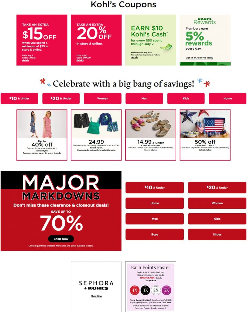 Kohl's Coupon Ad Until Jul 07, 2024 (4th of July Promotion Included)