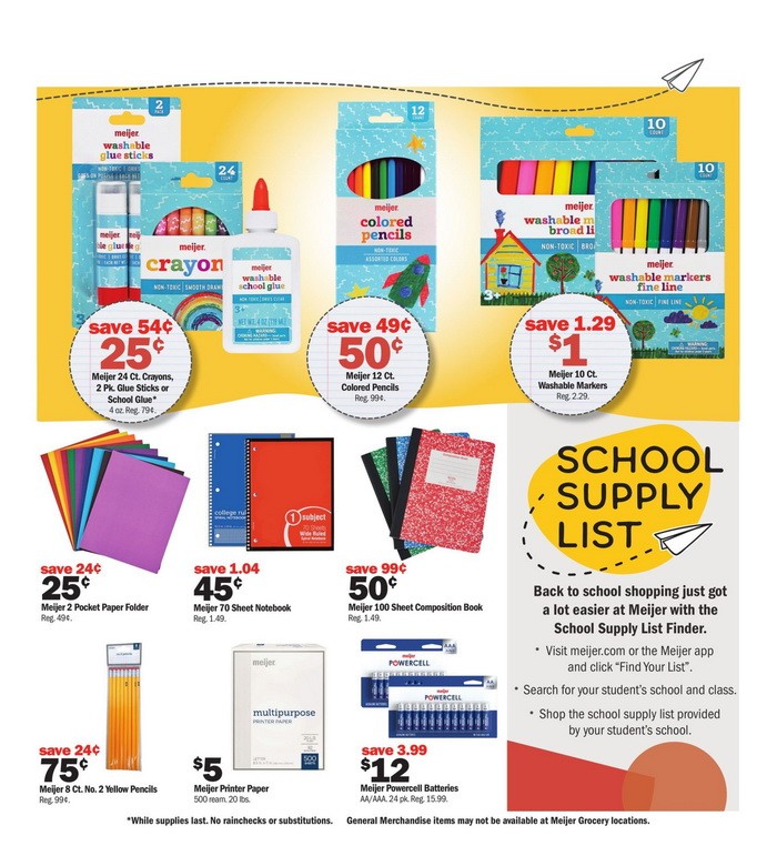 Meijer Back to School Ad July 21 – July 27, 2024