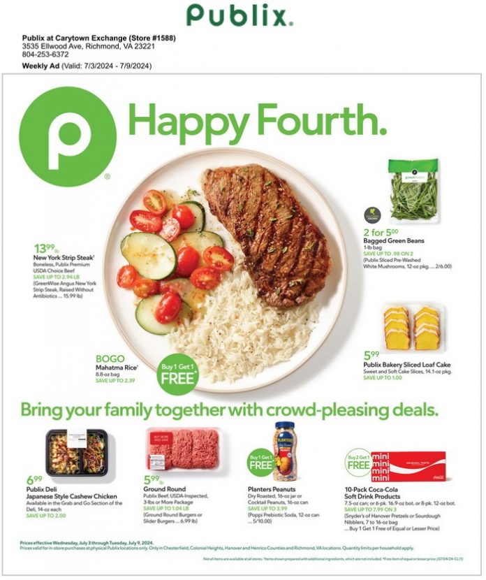 Publix Weekly Ad July 03 – July 09, 2024 (4th of July Promotion Included)