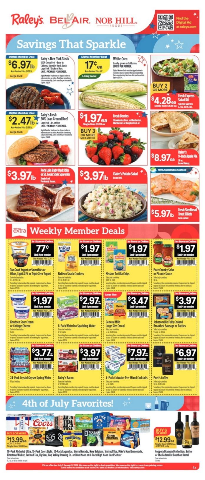 Raley's Weekly Ad Jul 03 – Jul 09, 2024 (4th of July Promotion Included)