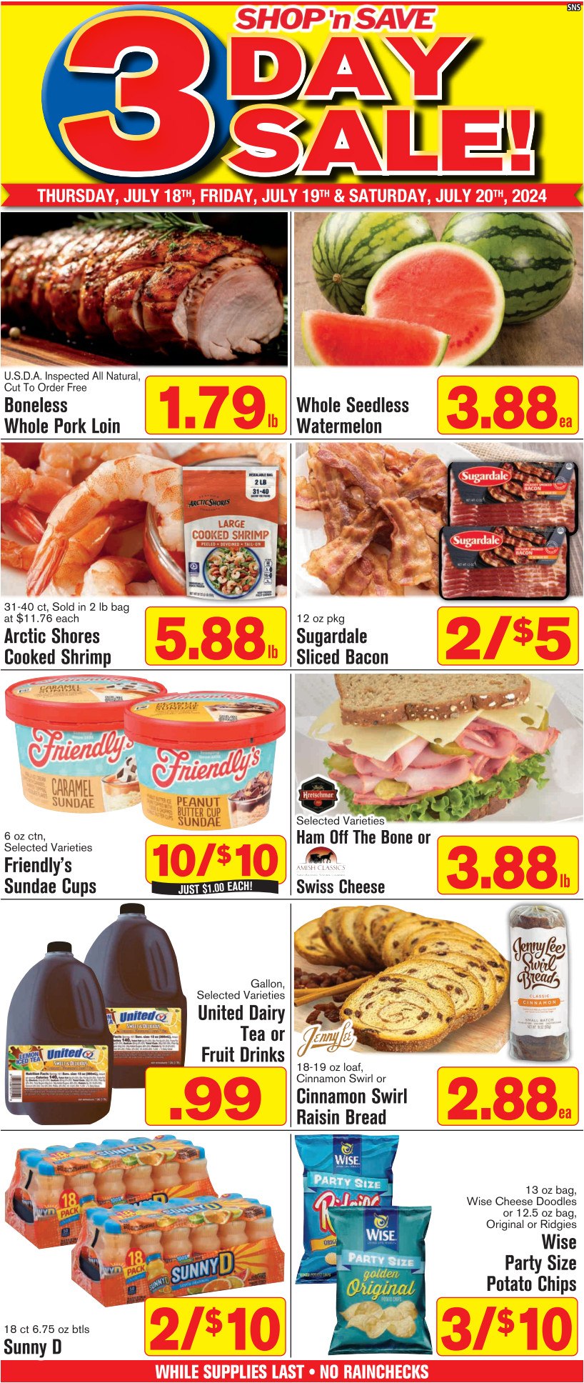 SHOP 'n SAVE Three-Day Sale Jul 18 – Jul 20, 2024