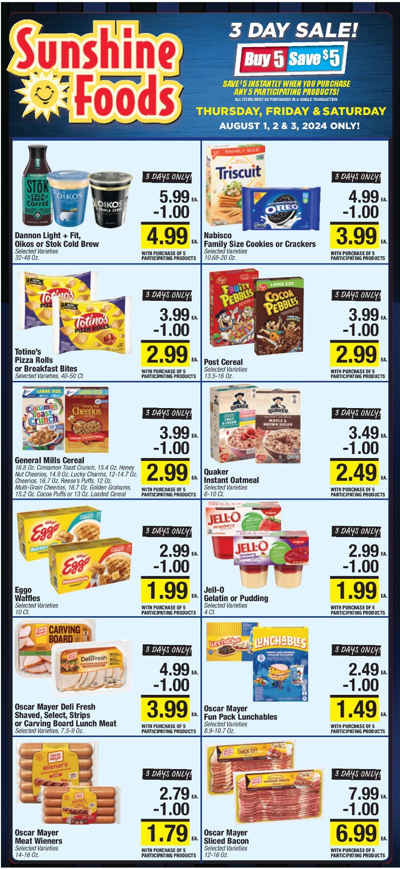 Sunshine Foods Weekly Ad Jul 31 – Aug 06, 2024
