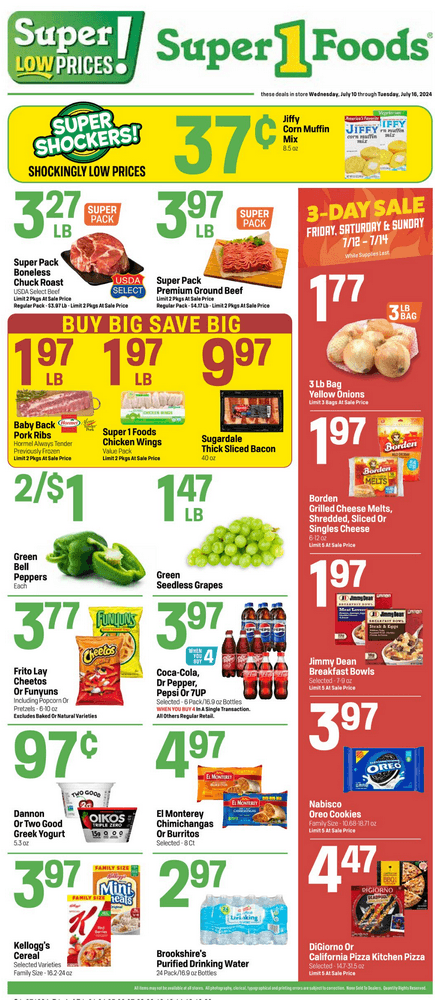 Super 1 Foods Weekly Ad Jul 10 – Jul 16, 2024