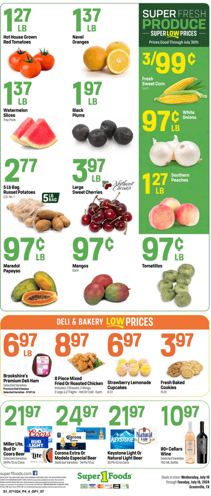 Super 1 Foods Weekly Ad Jul 10 – Jul 16, 2024