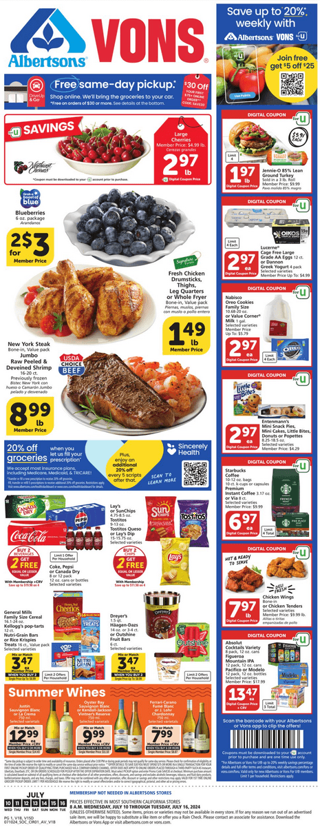 Vons Weekly Ad Jul 10 – Jul 16, 2024