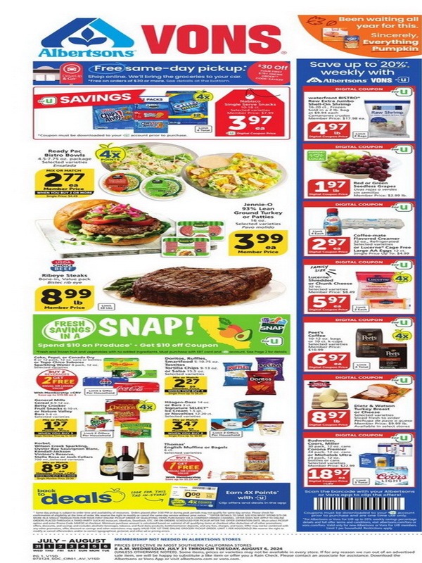 Vons Weekly Ad Jul 31 – Aug 06, 2024