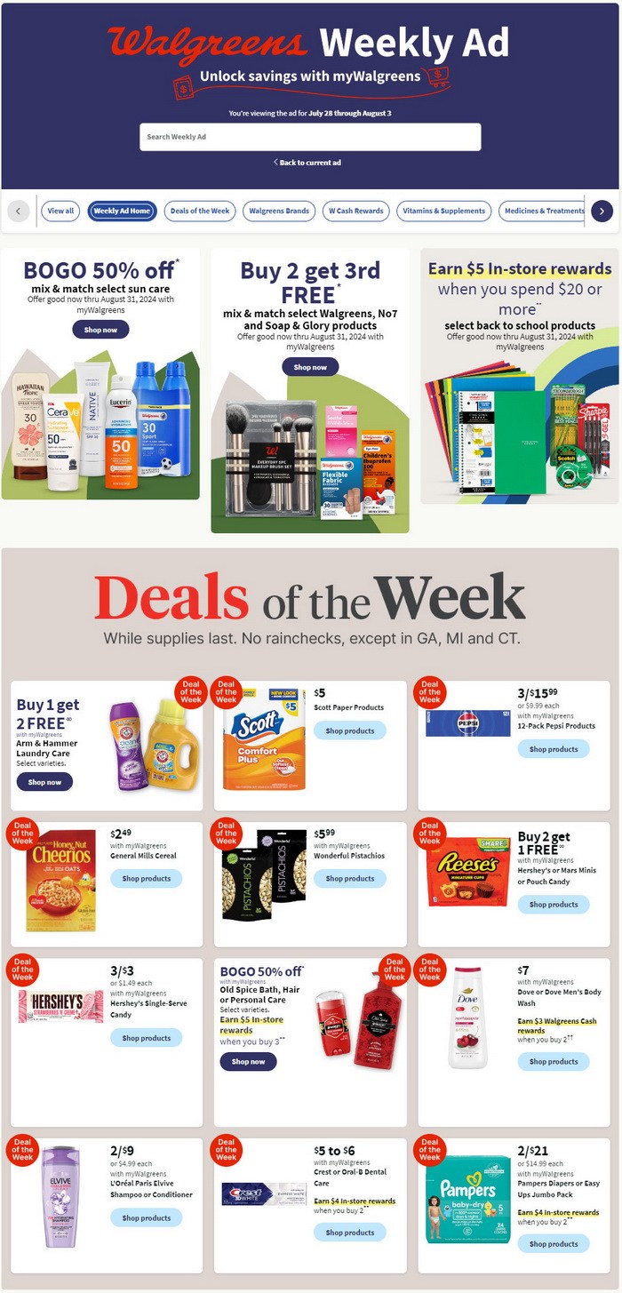 Walgreens Weekly Ad Jul 28 – Aug 03, 2024
