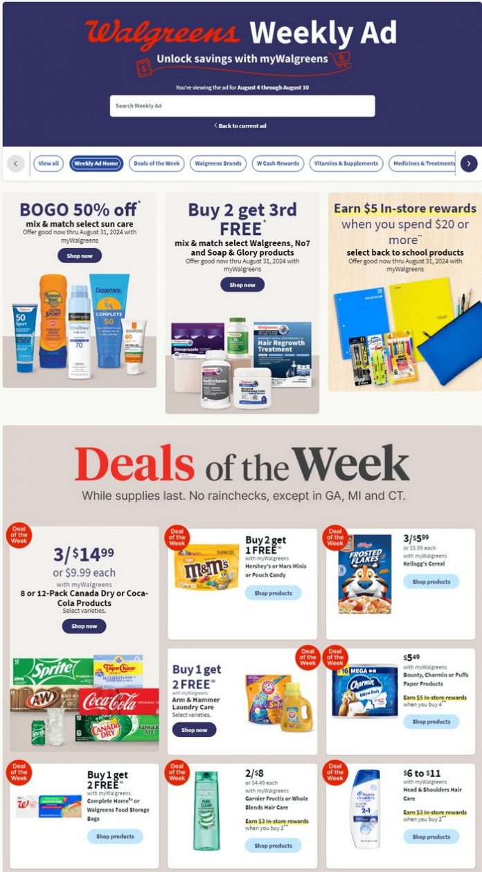 Walgreens Weekly Ad Aug 04 – Aug 10, 2024 (Back to School Promotion ...