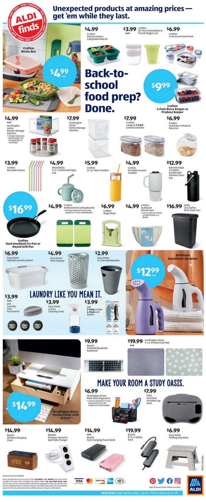 ALDI Weekly Ad July 24 – July 30, 2024 (Back to School Promotion Included)