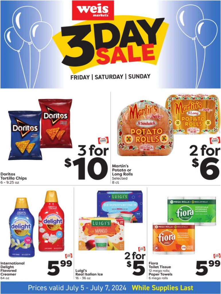 Weis Markets Three-Day Ad Jul 05 – Jul 07, 2024
