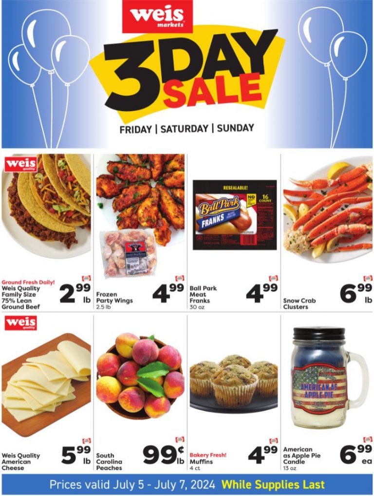 Weis Markets Three-Day Ad Jul 05 – Jul 07, 2024