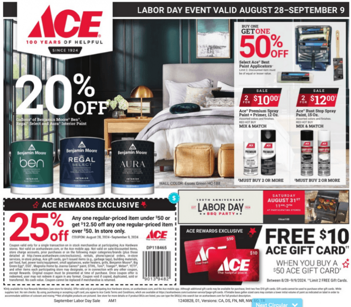 ACE Hardware Weekly Ad Aug 28 – Sep 09, 2024 (Labor Day Promotion Included)