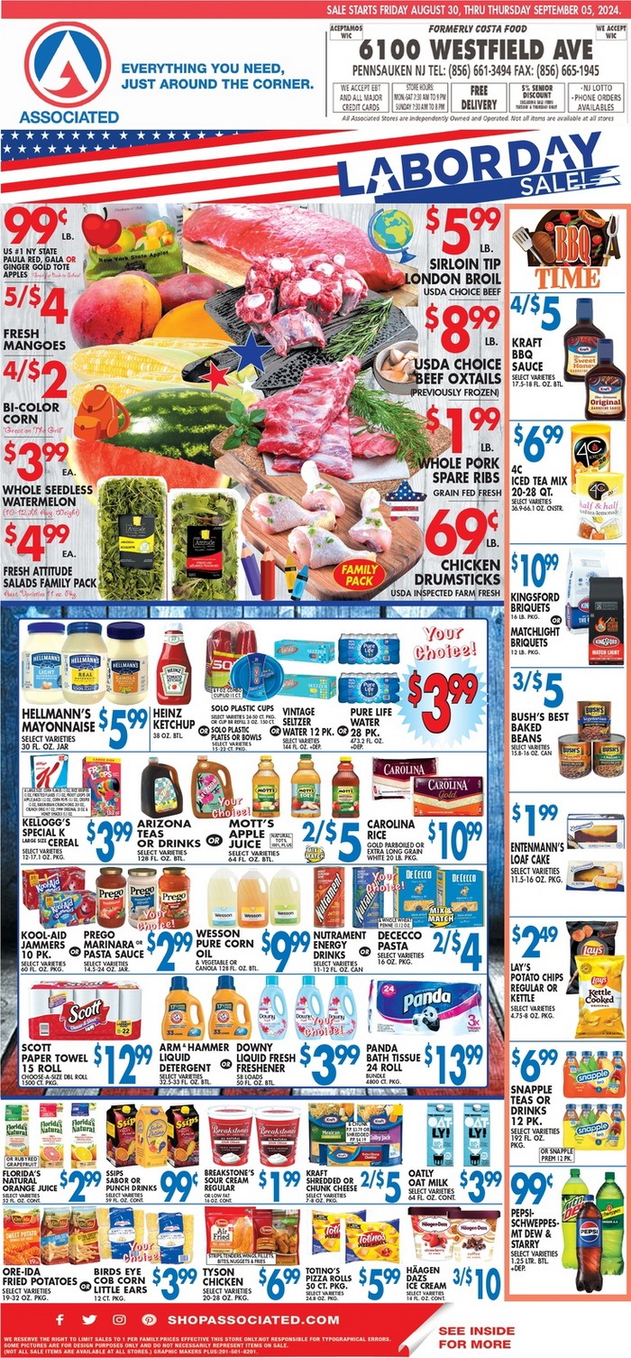 Associated Supermarkets Weekly Ad Aug 30 – Sep 05, 2024 (Back to School ...