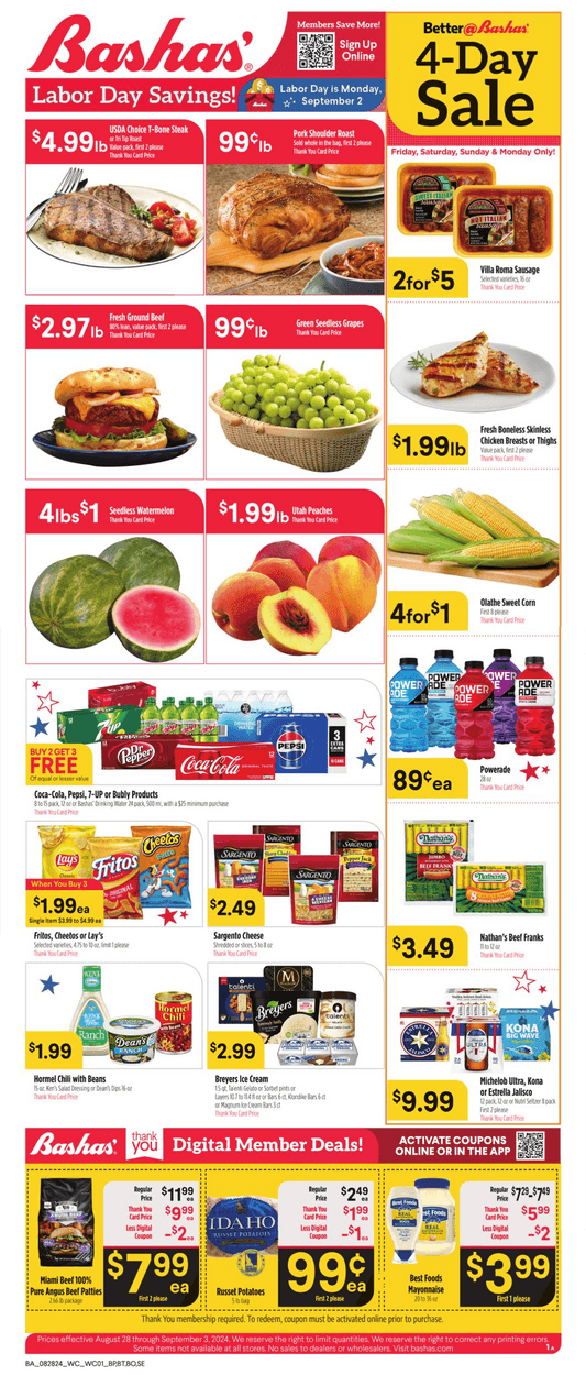 Bashas Weekly Ad Aug 28 – Sep 03, 2024 (Labor Day Promotion Included)