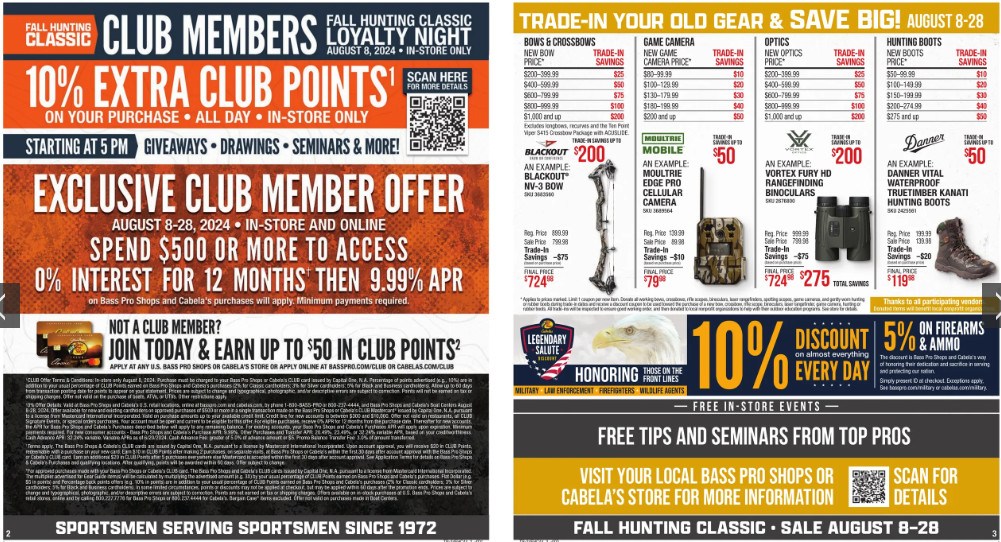Bass Pro Shops Fall Hunting Classic Sale Aug 08 – Aug 28, 2024