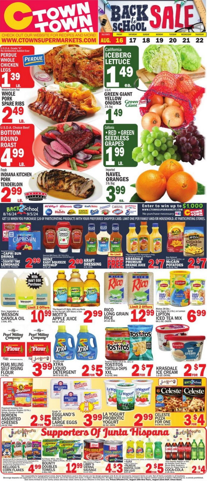C-Town Weekly Ad Aug 16 – Aug 22, 2024 (Back to School Promotion Included)