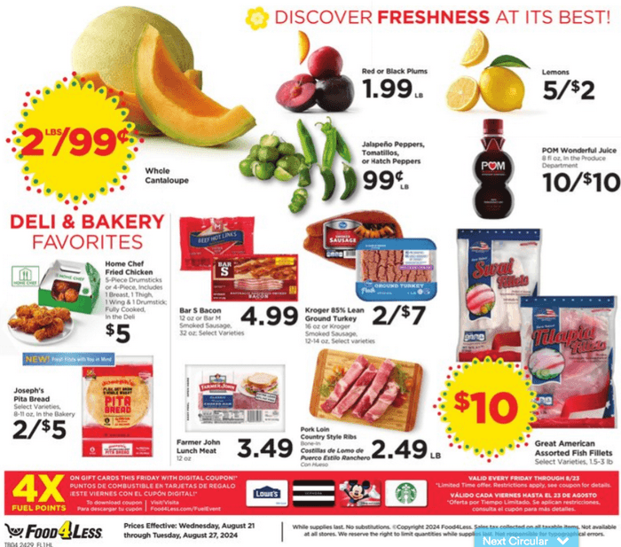 Food 4 Less Weekly Ad Aug 21 – Aug 27, 2024