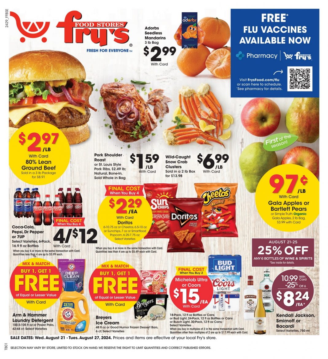 Fry's Food Weekly Ad Aug 21 – Aug 27, 2024