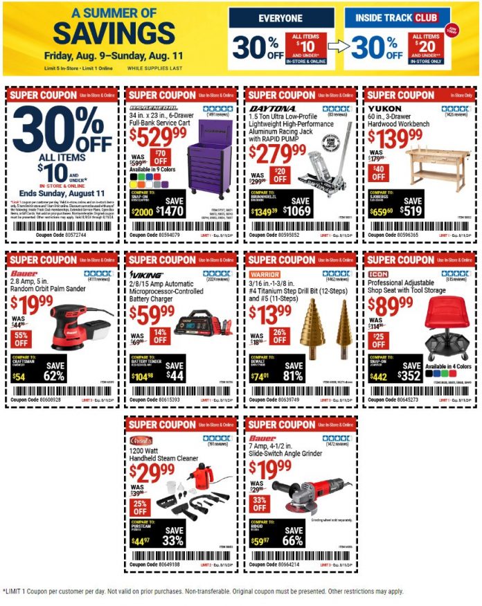 Harbor Freight Super Coupon Sale Aug 09 – Aug 11, 2024