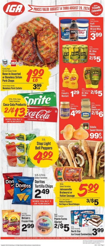 IGA Weekly Ad Aug 14 – Aug 20, 2024 (Back to School Promotion Included)
