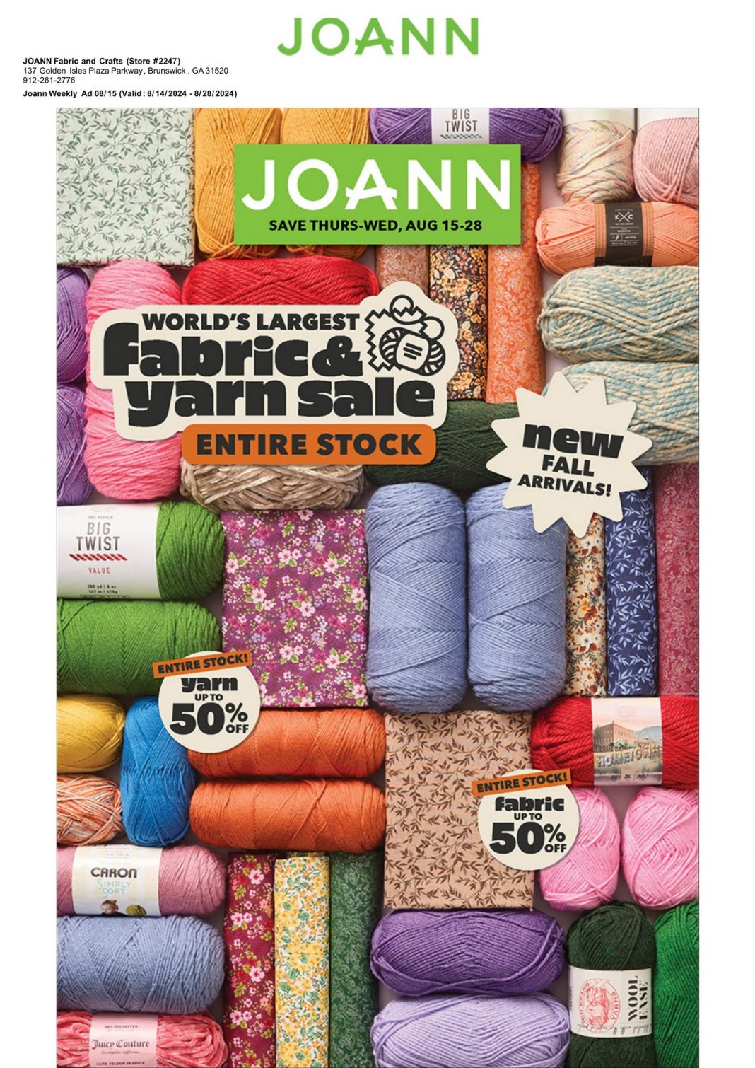 Jo-Ann Weekly Ad Aug 15 – Aug 28, 2024