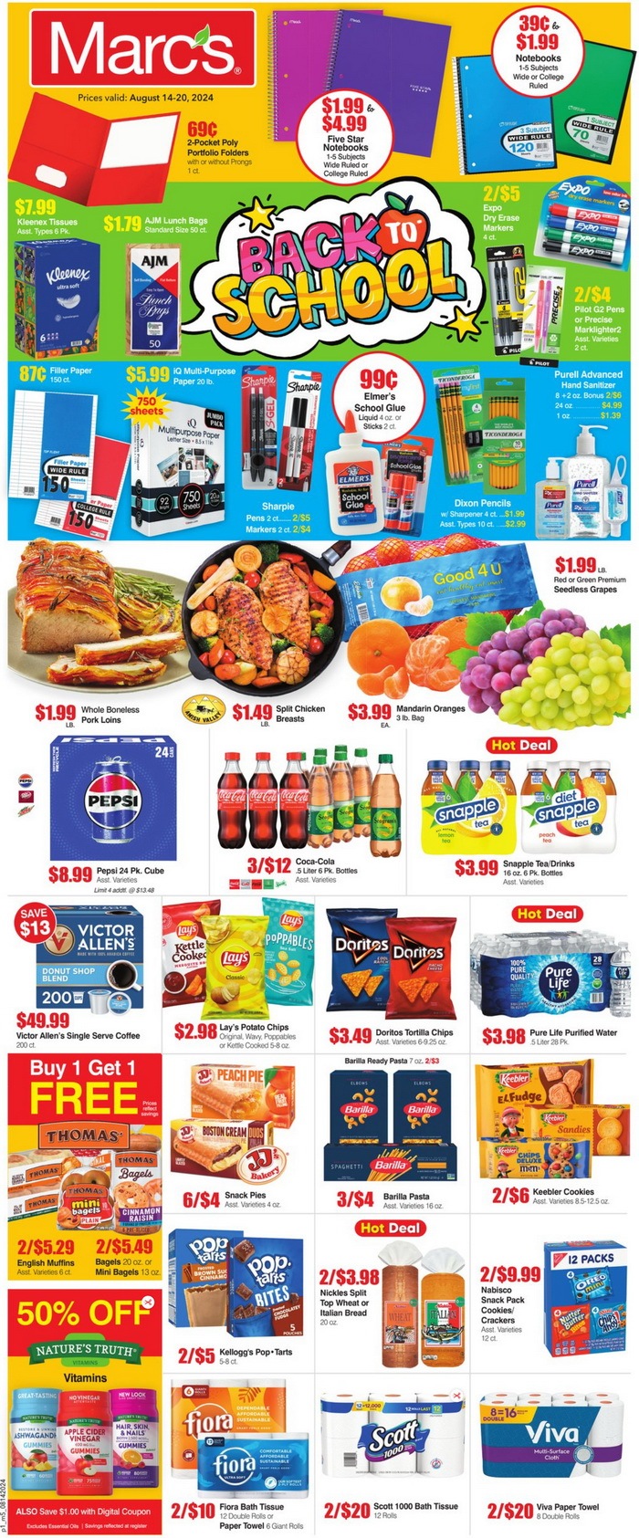 Marc's Weekly Ad Aug 14 – Aug 20, 2024 (Back to School Promotion Included)